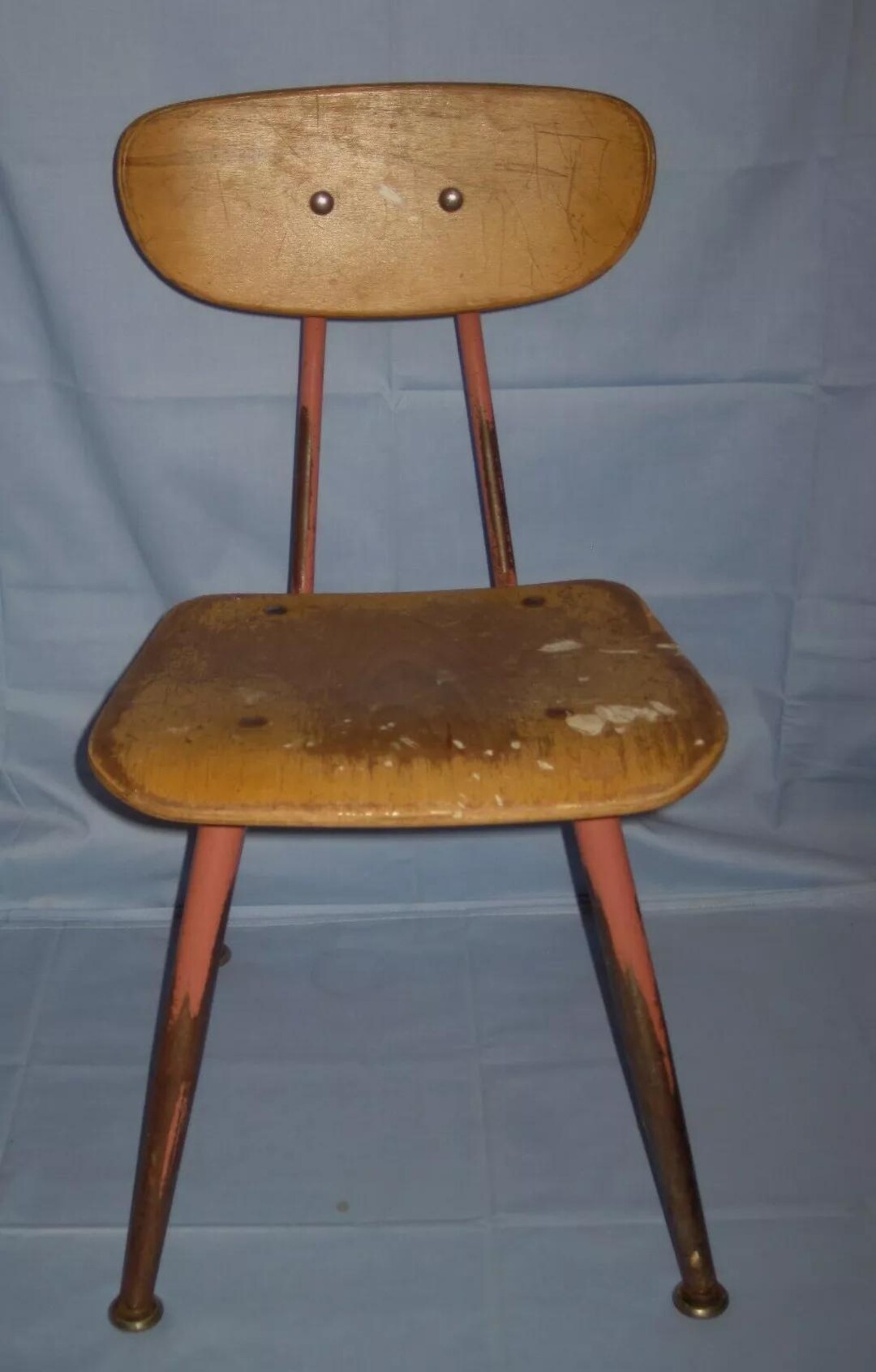 Vtg American Seating Co Classmate Bentwood Childs Chair Pink Metal/wood ...
