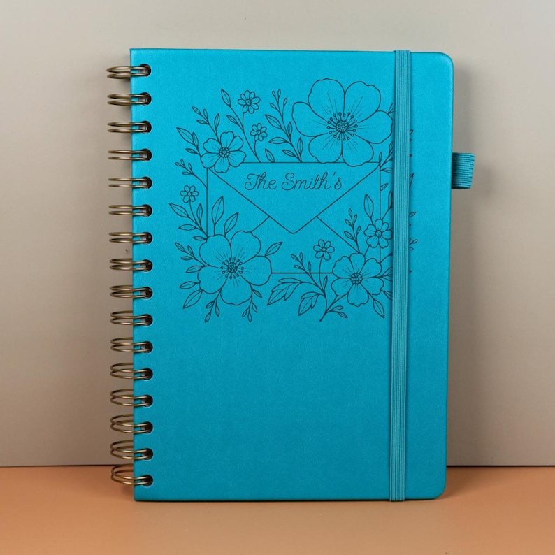 Engraved Leather Address Book With Tabs Floral Address Holder Christmas ...