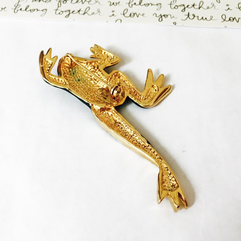 Green Frog Brooch Vintage Frog Pin Green Enamel Frog Brooch - Etsy