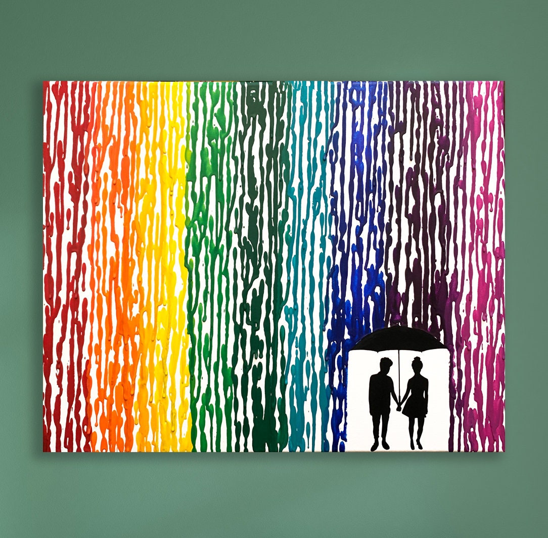 Dripping Crayons On Canvas