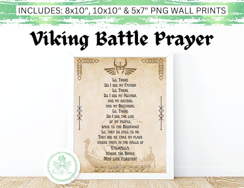 Viking Battle Prayer- Lo There. Digital Print, 8x10, 10x10, 5x7 ...