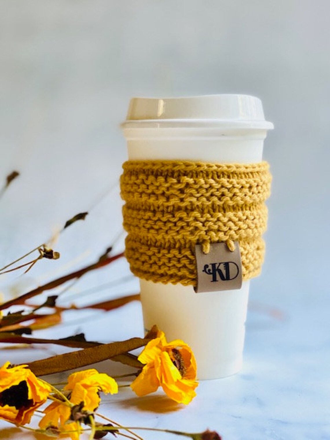 KNITTING PATTERN - Corrugated Cup Sleeve Cozy, Knit Cup Sleeve, Knitted ...