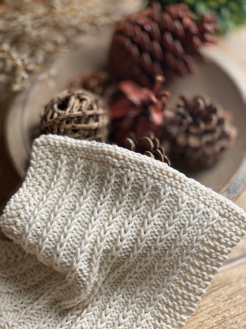 KNITTING PATTERN - Fields and Furrows Dishcloth, Knit Dishcloth Pattern ...