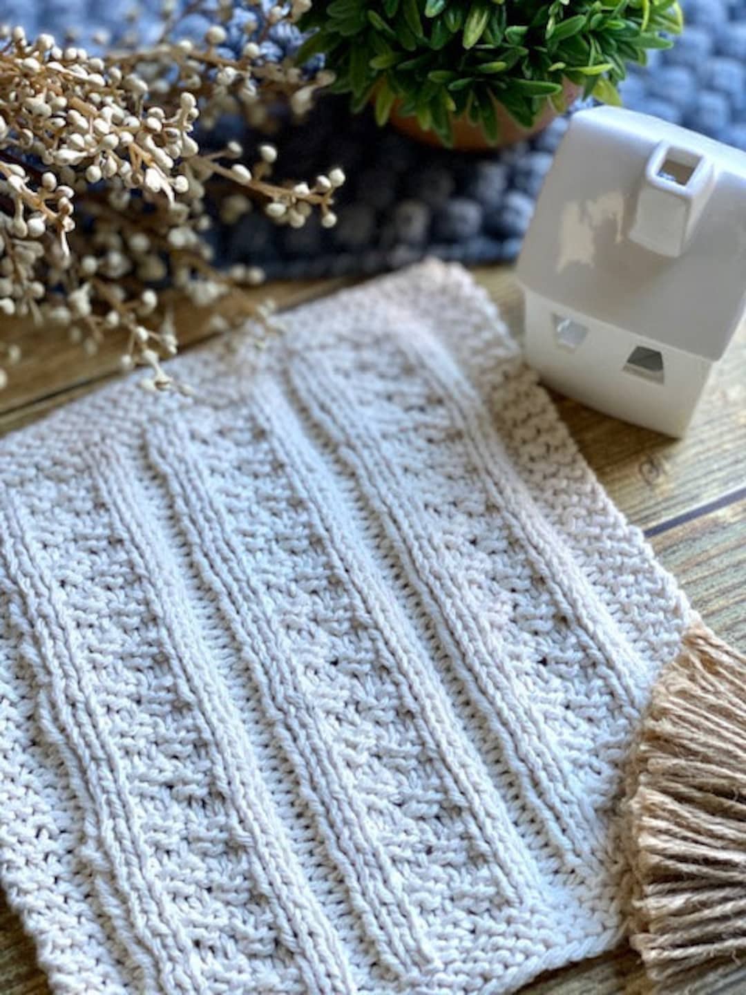 KNITTING PATTERN - Ivy Towers Dishcloth, Knit Dishcloth Pattern ...