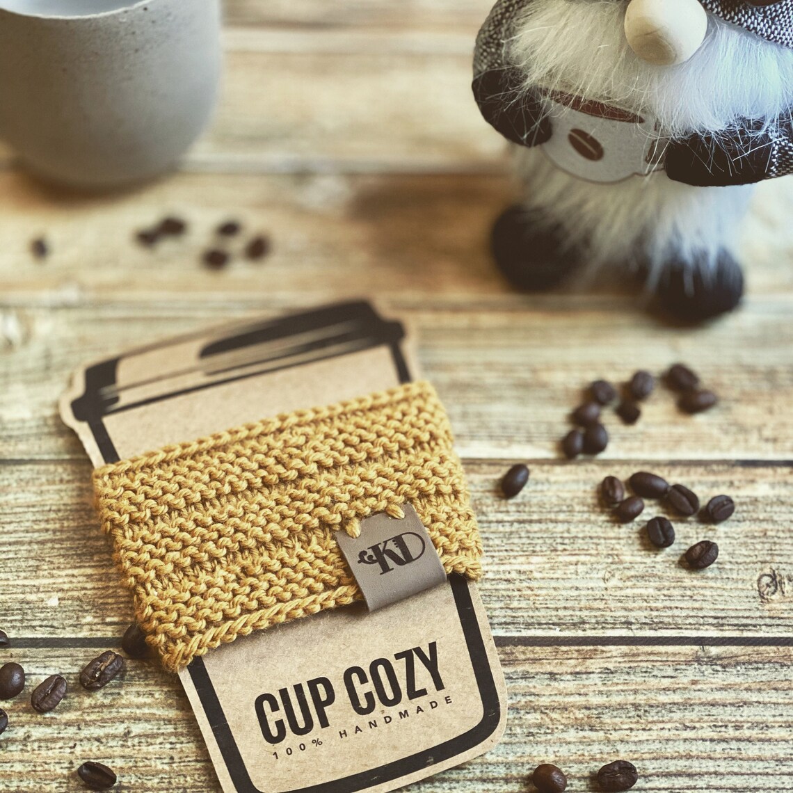 KNITTING PATTERN - Corrugated Cup Sleeve Cozy, Knit Cup Sleeve, Knitted ...