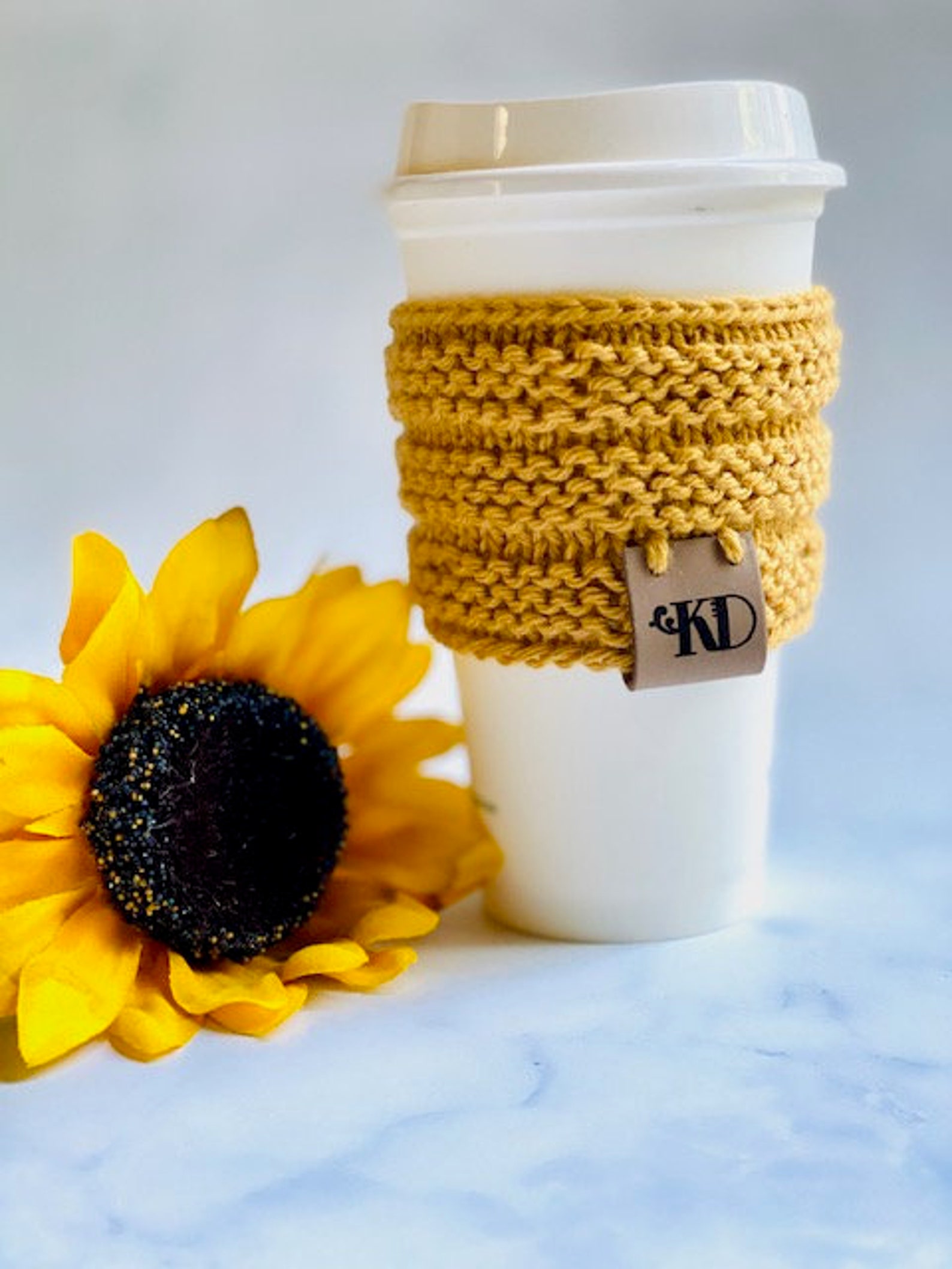 KNITTING PATTERN - Corrugated Cup Sleeve Cozy, Knit Cup Sleeve, Knitted ...