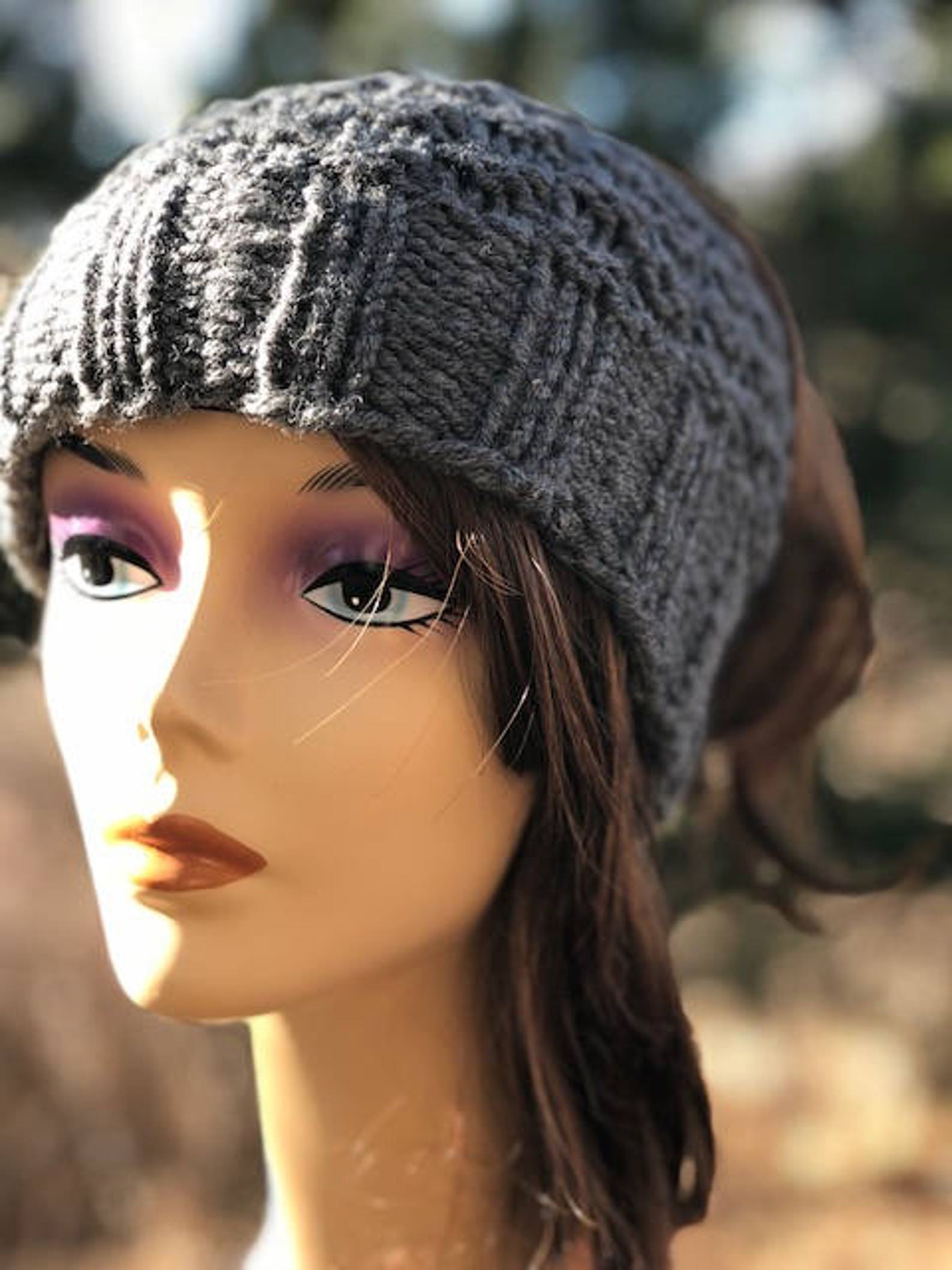KNITTING PATTERN - Messy Hair Hat, Knit Hat Pattern, Knitted Hat ...