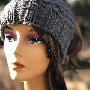 KNITTING PATTERN - Messy Hair Hat, Knit Hat Pattern, Knitted Hat ...
