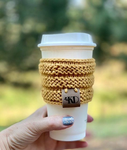 KNITTING PATTERN Corrugated Cup Sleeve Cozy Knit Cup | Etsy