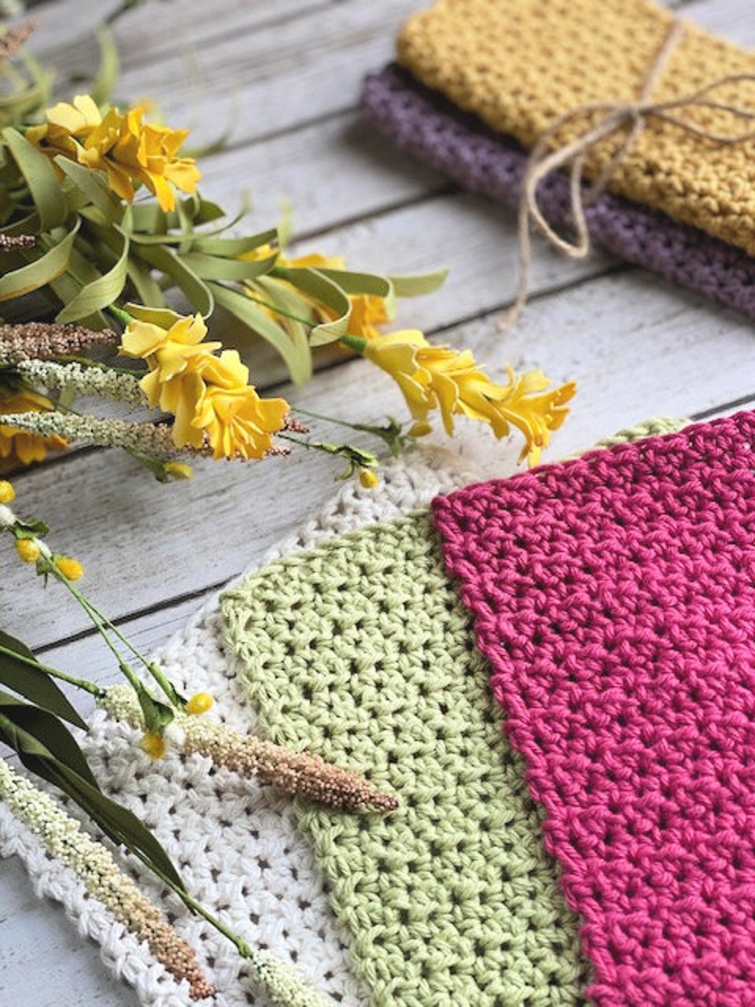 CROCHET PATTERN - Purely Organic Face Cloth, Crochet Dishcloth Pattern ...