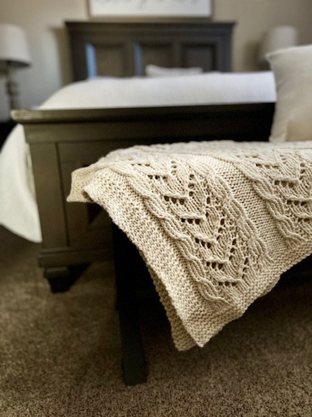 KNITTING PATTERN - Cozy Cable Throw Blanket Pattern, Knitted Blanket ...
