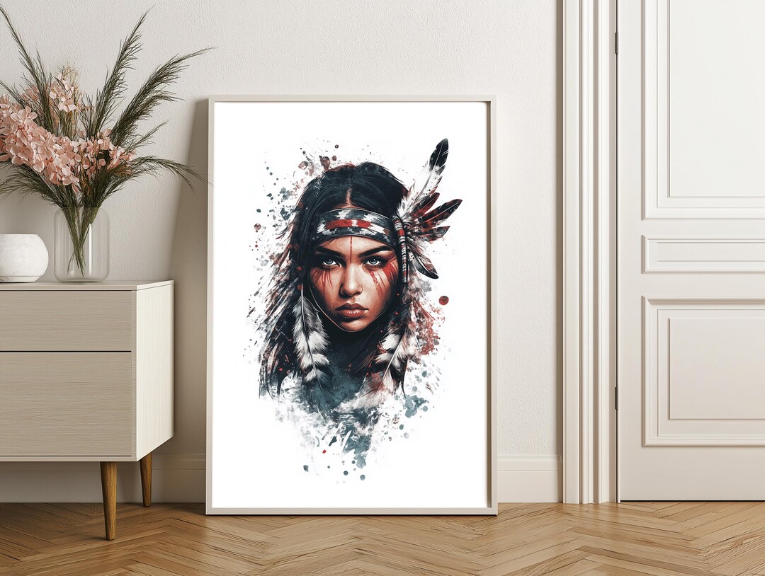 Native American Girl Art, Digital Prints, Vintage Poster, Printable ...