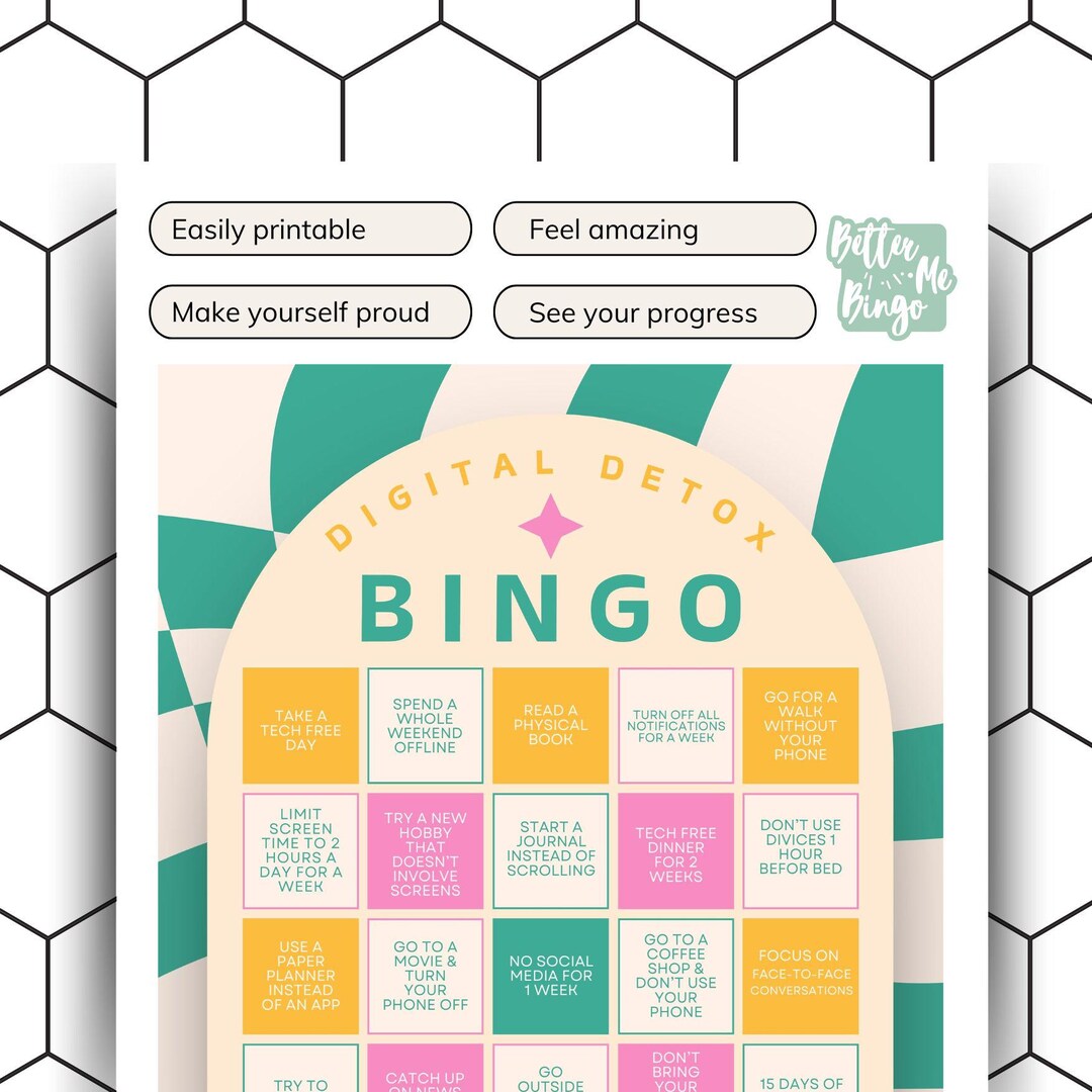 Digital Detox Bingo - Etsy