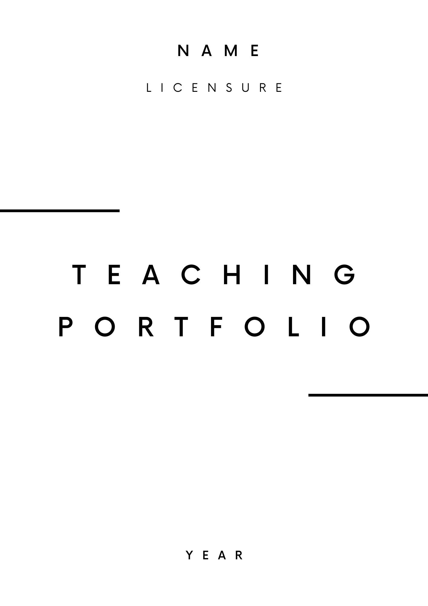 Editable Teaching Portfolio Template- Printable Word Document- INSTANT ...