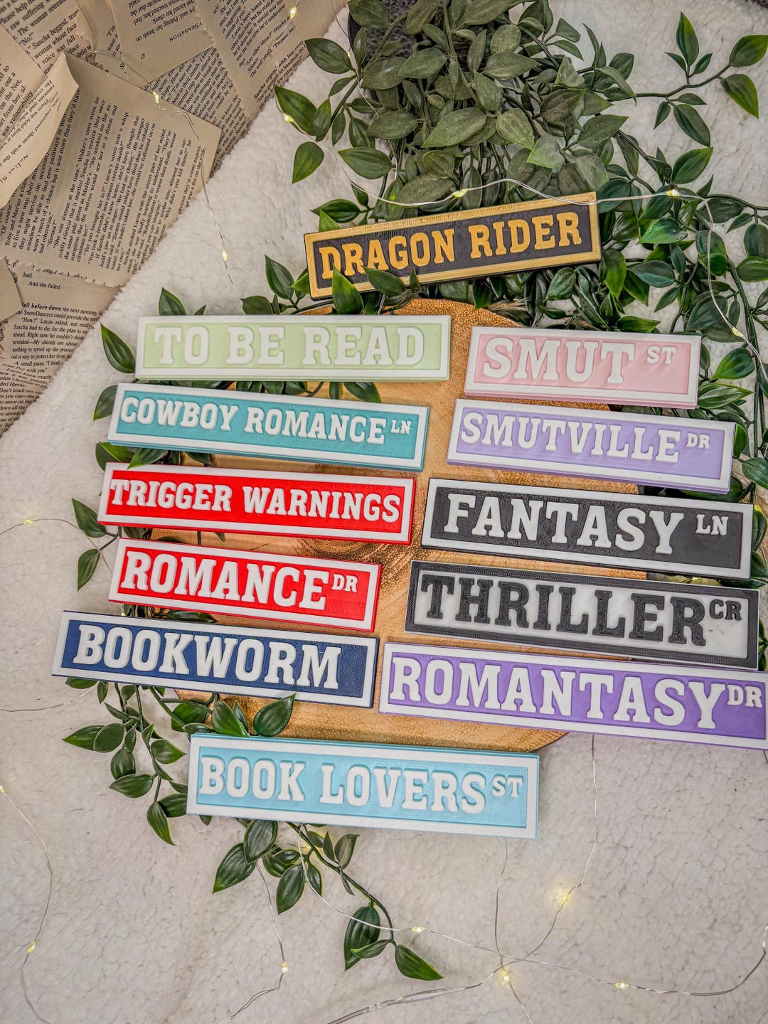 3D Printed Book Trope Signs: Bookish Library Decor - Etsy