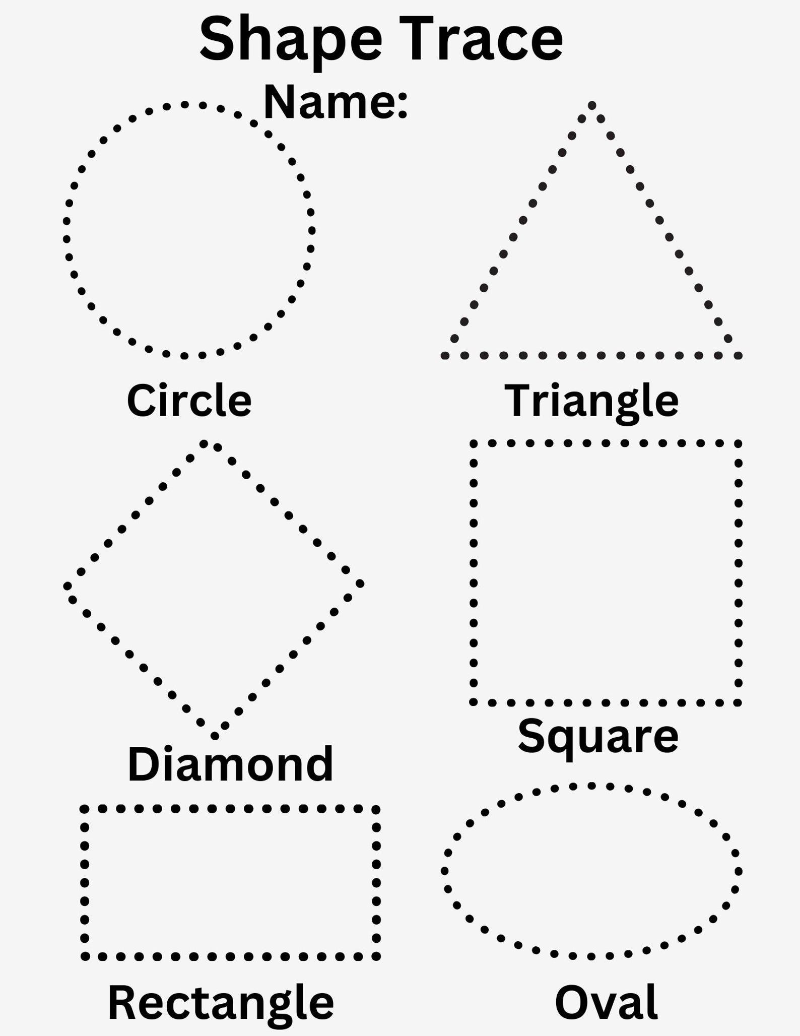 Shape Trace, Tracing, Shape, Fine Motor - Etsy