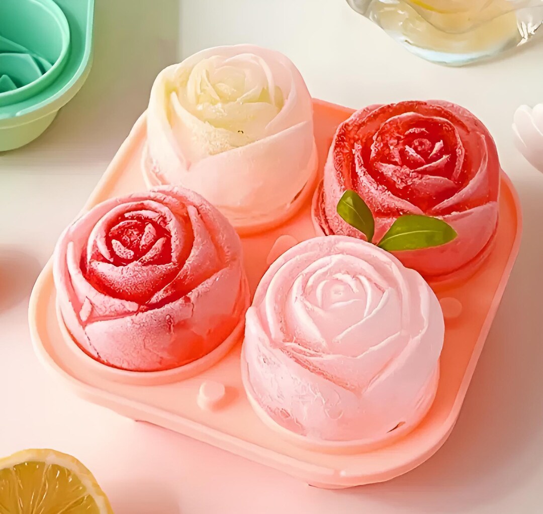 Rose Ice Mold I Ice Cube Tray I Rose Ice Cubes I Silicone Ice Molds I ...