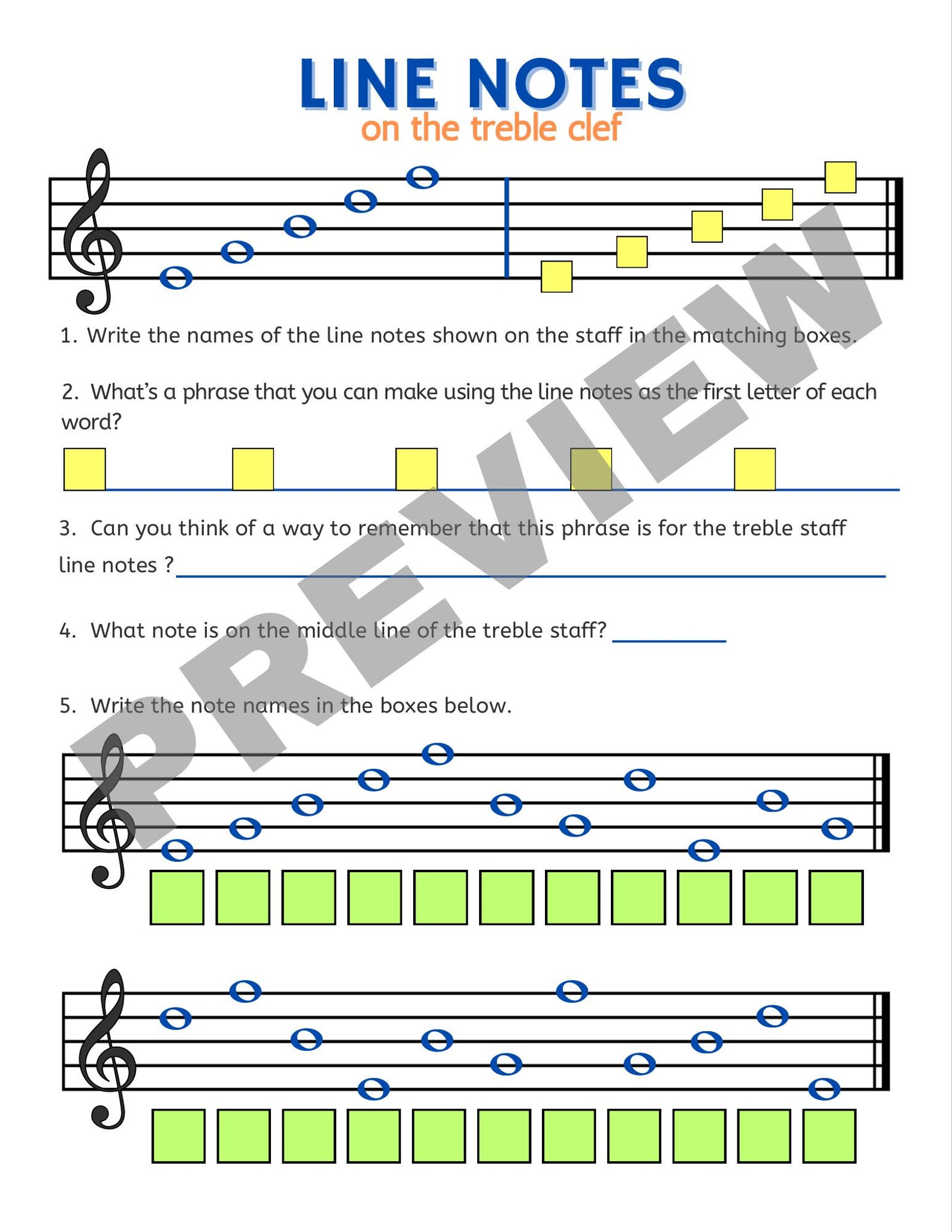 Grand Staff Note Reading Worksheets - Etsy
