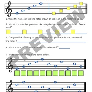 Grand Staff Note Reading Worksheets - Etsy