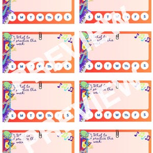 Music Assignment & Practice Chart/ Instrument Punch Card - Etsy