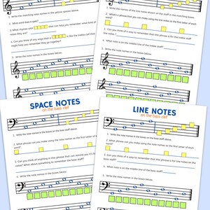 Grand Staff Note Reading Worksheets - Etsy