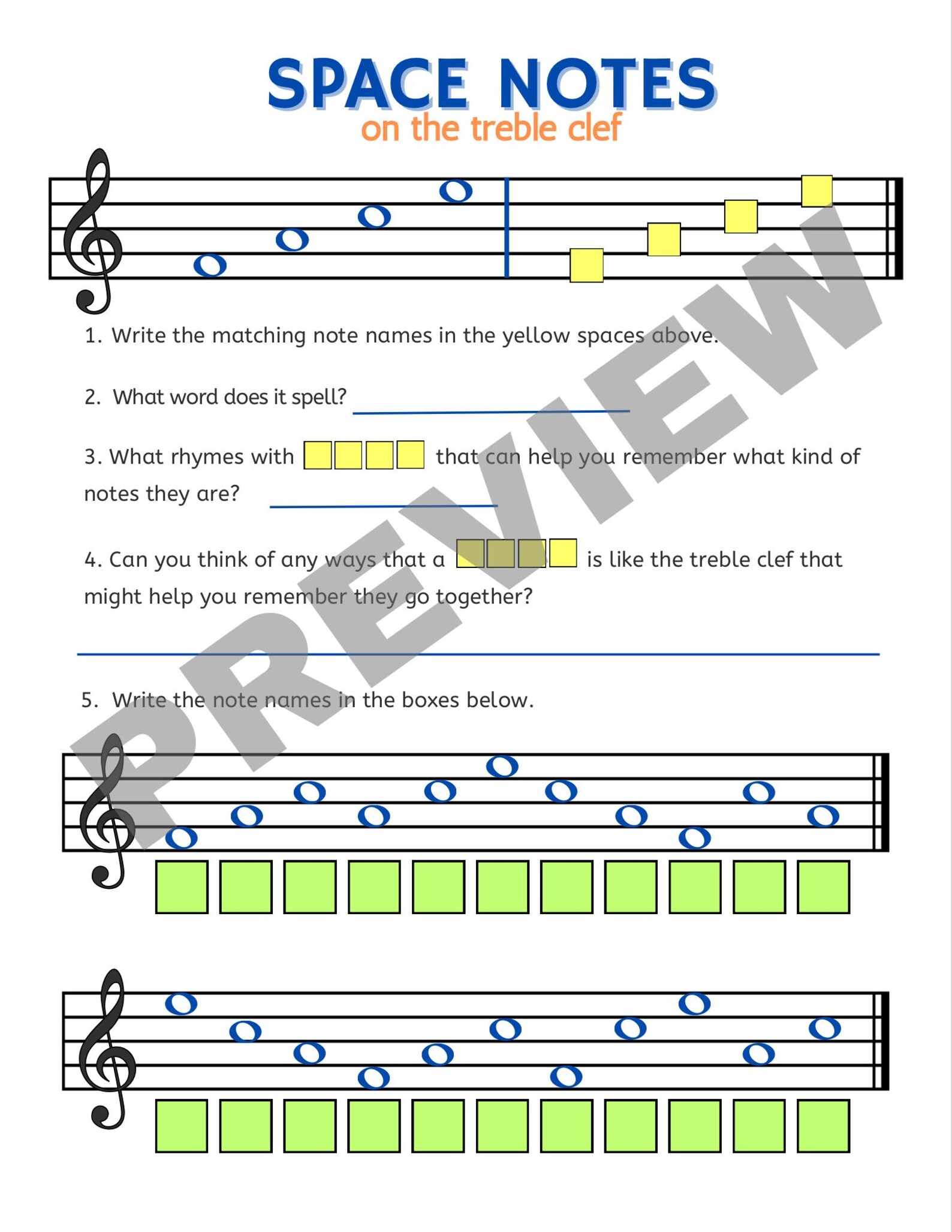 Grand Staff Note Reading Worksheets - Etsy
