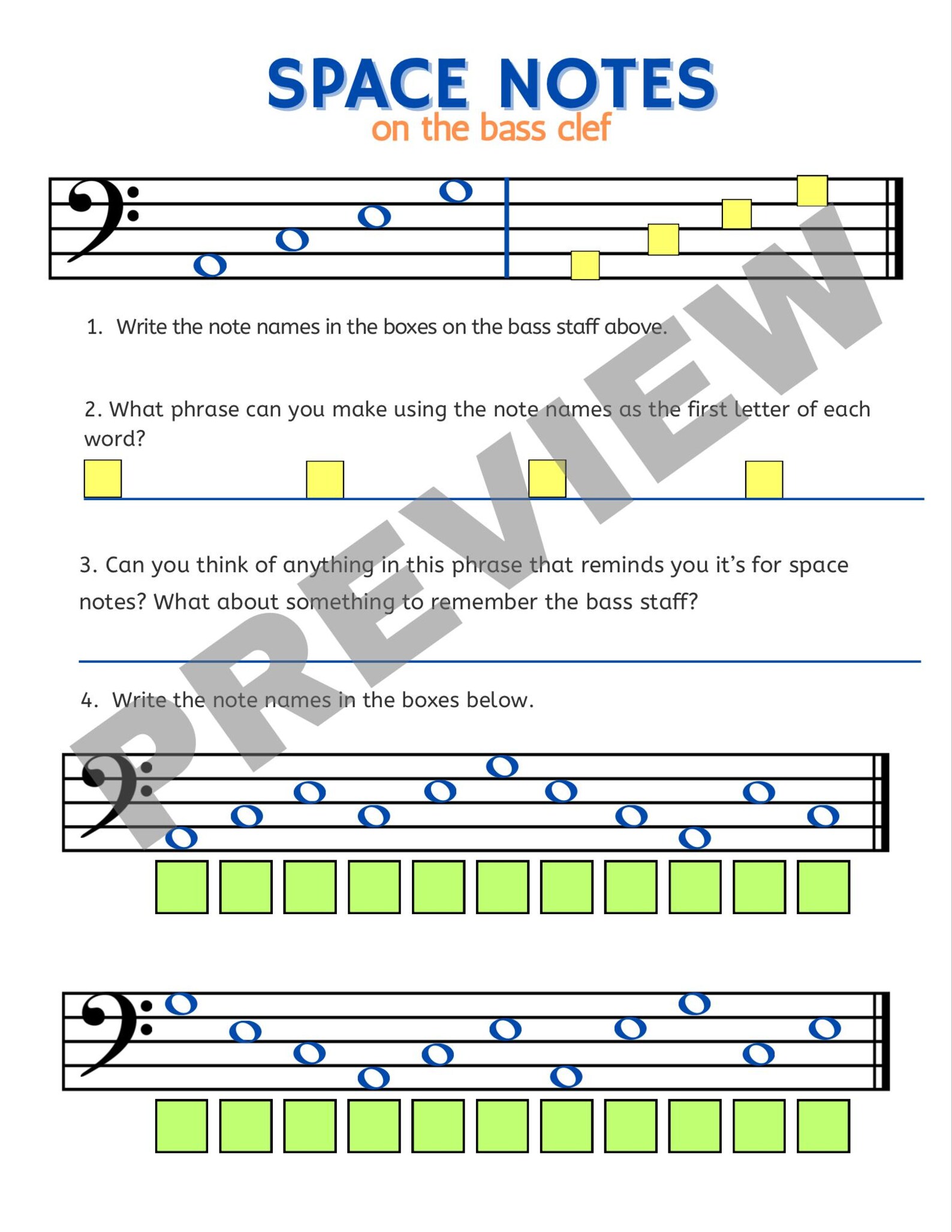 Grand Staff Note Reading Worksheets - Etsy
