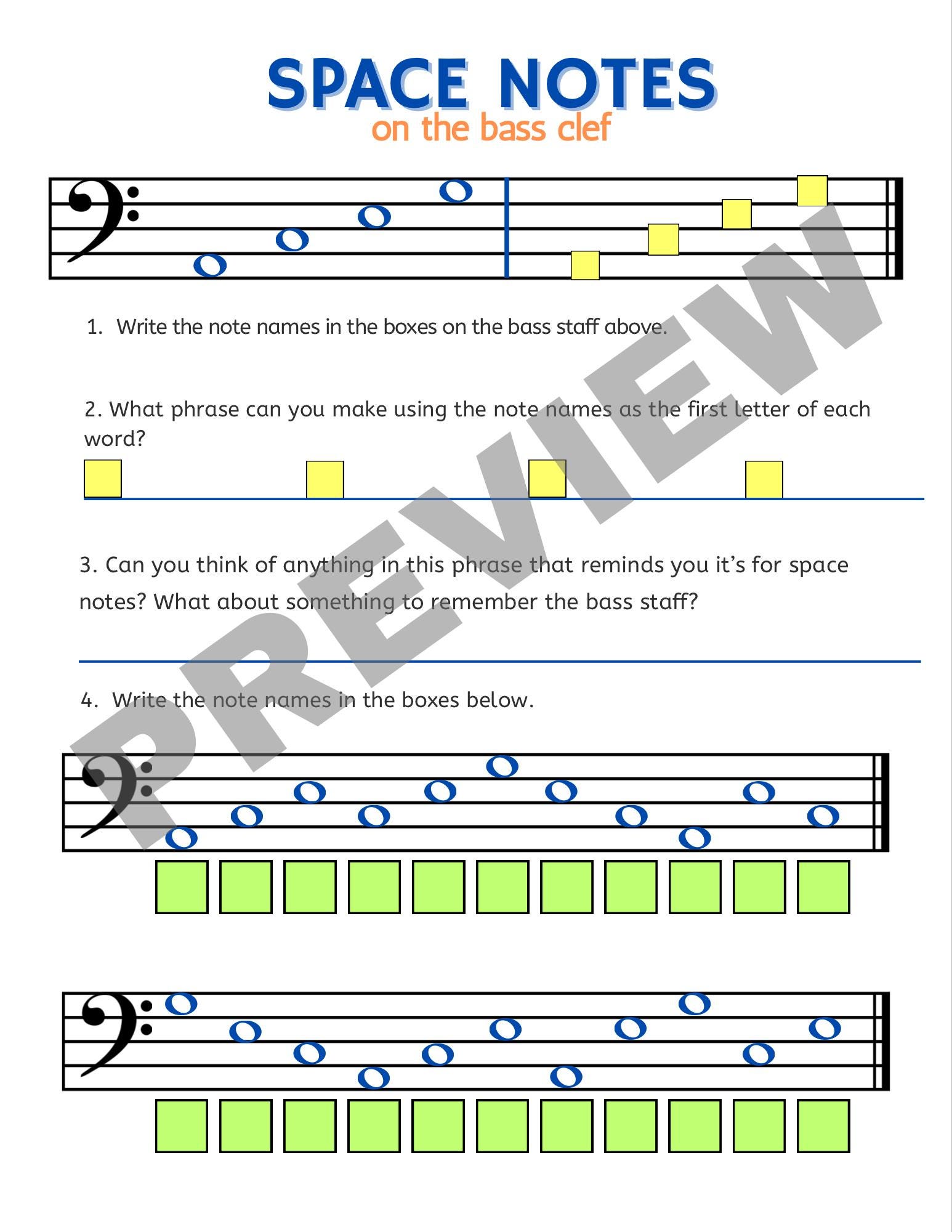 Grand Staff Note Reading Worksheets - Etsy