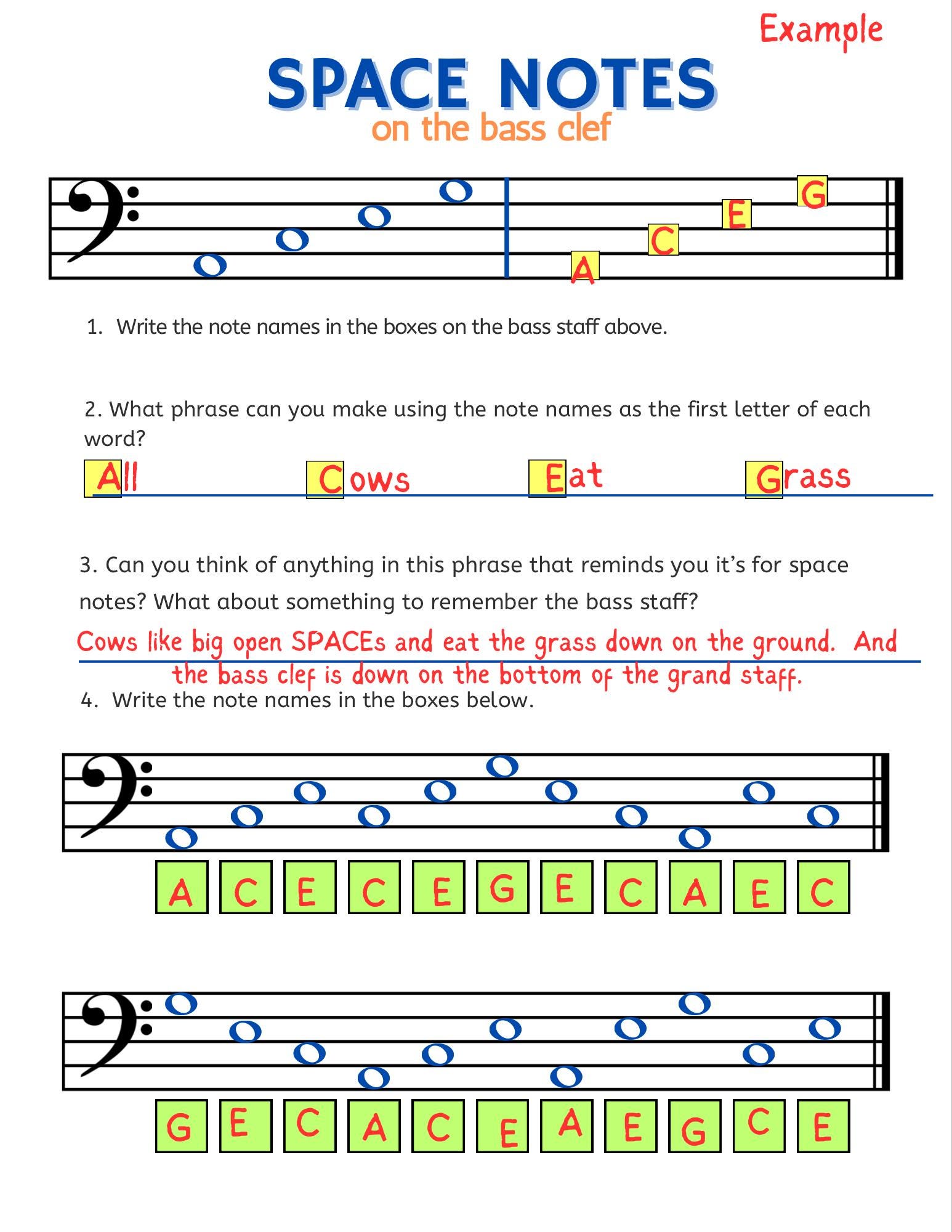 Grand Staff Note Reading Worksheets - Etsy