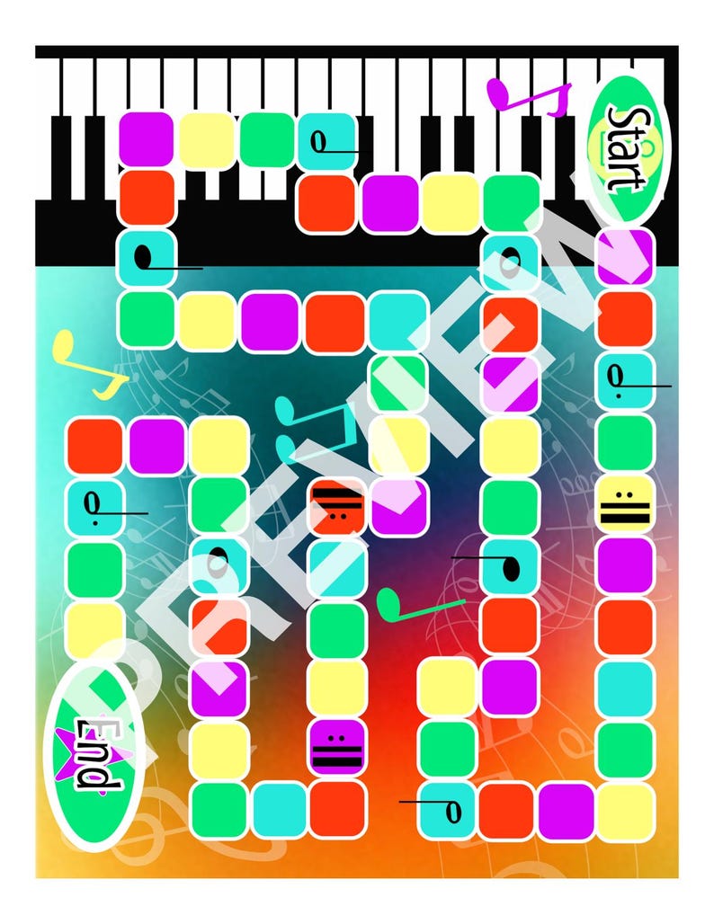 Piano Board Game “note Hopping” - Etsy
