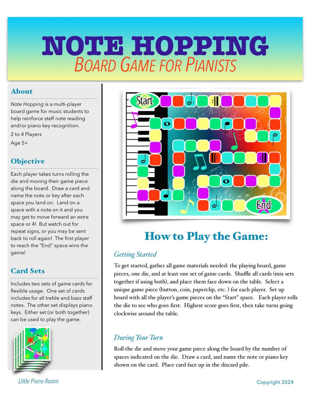 Note Hopping Piano Board Game - Etsy