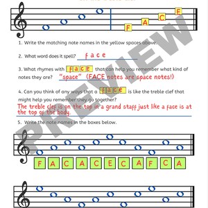 Grand Staff Note Reading Worksheets - Etsy