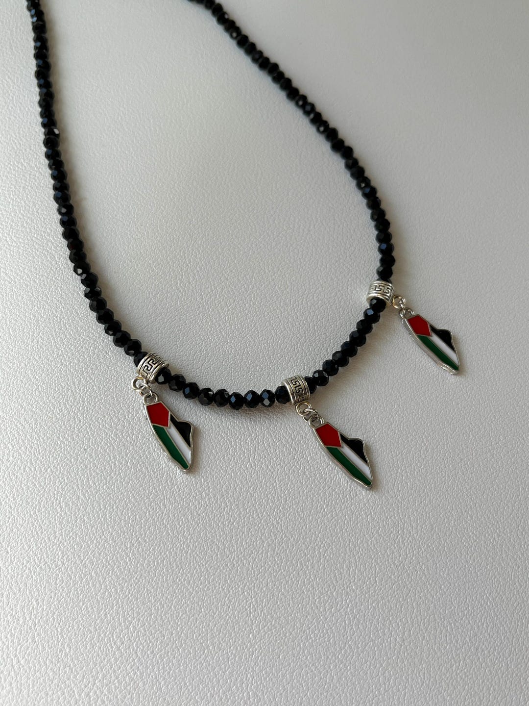 Beaded Palestinian Flag Necklace, Handmade Palestinian Inspired ...