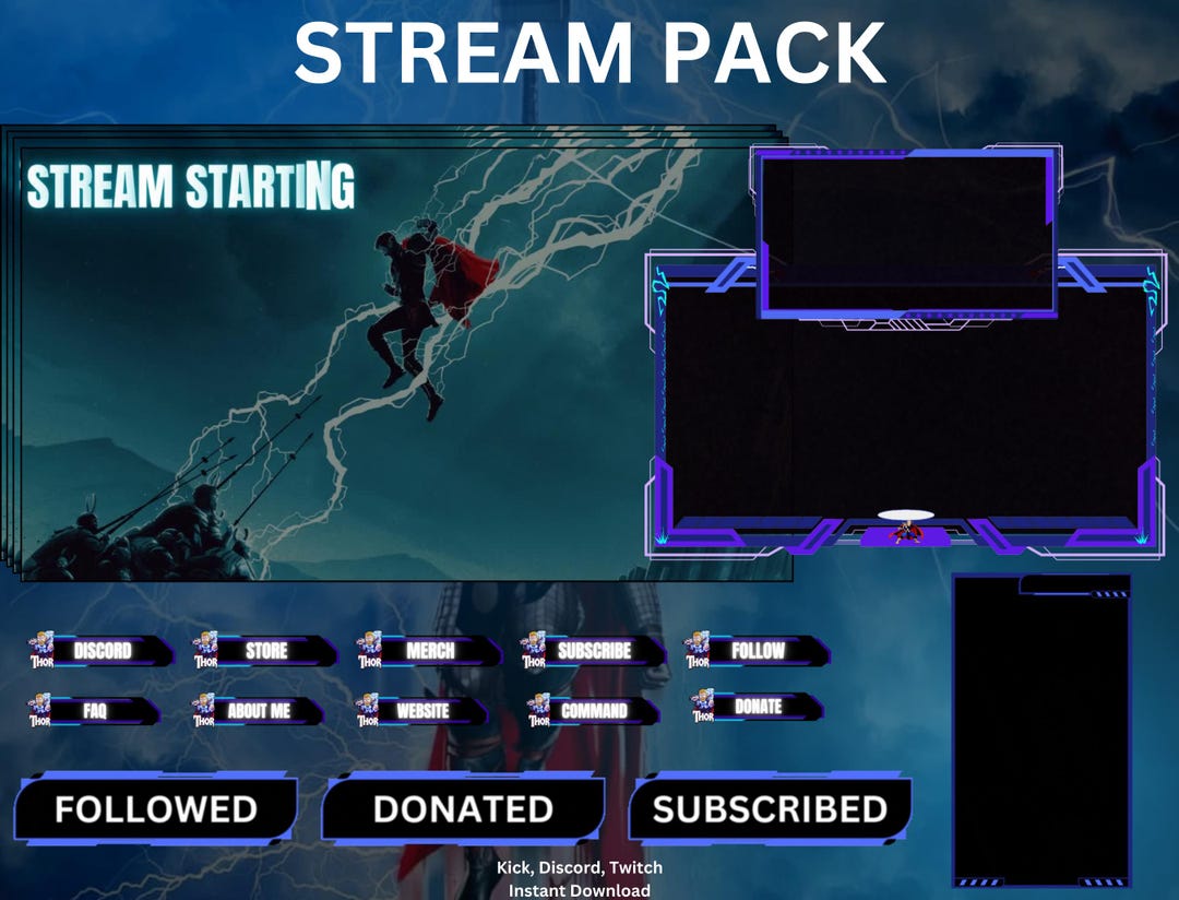 Fictional Character Stream Pack: Animated Twitch Overlay (digital ...