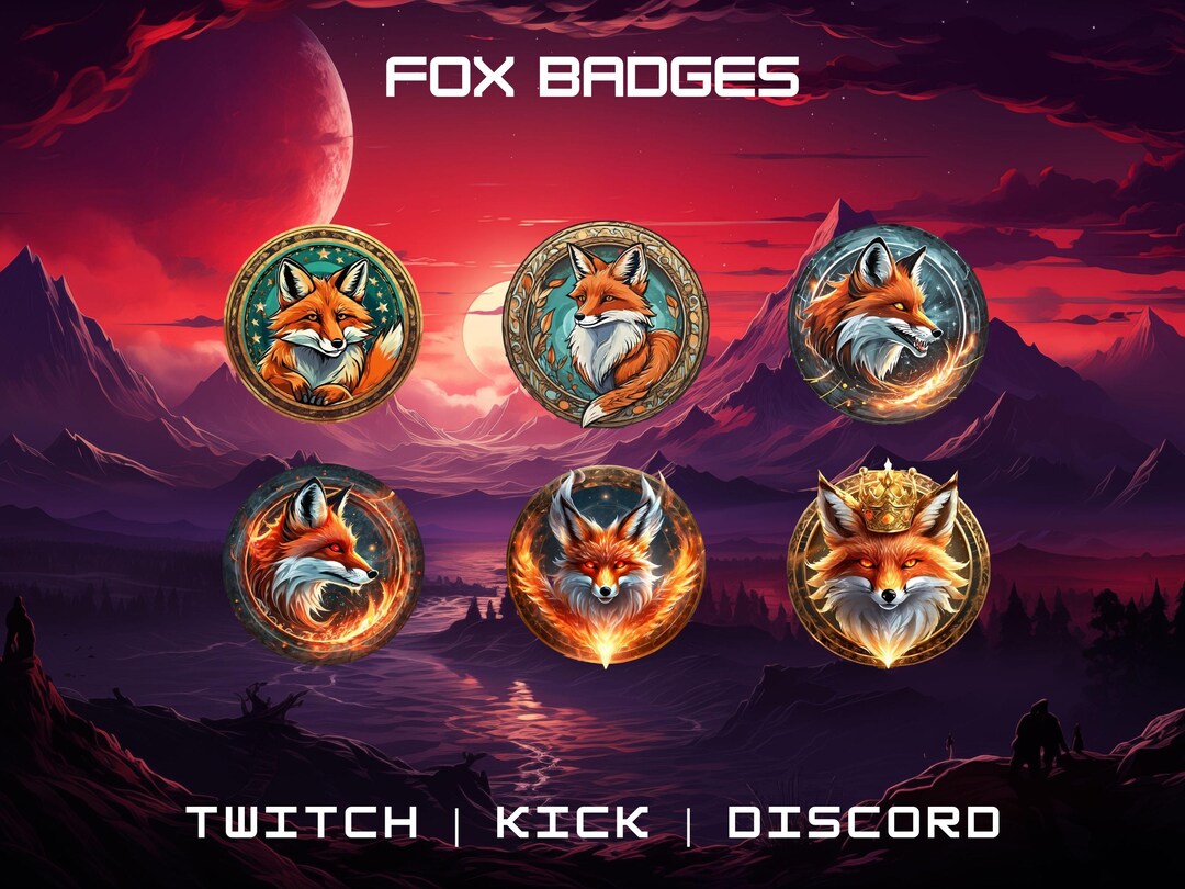 Fox Sub Badges | Bit Badges | Sub Badges | Cute Animal Badges for ...