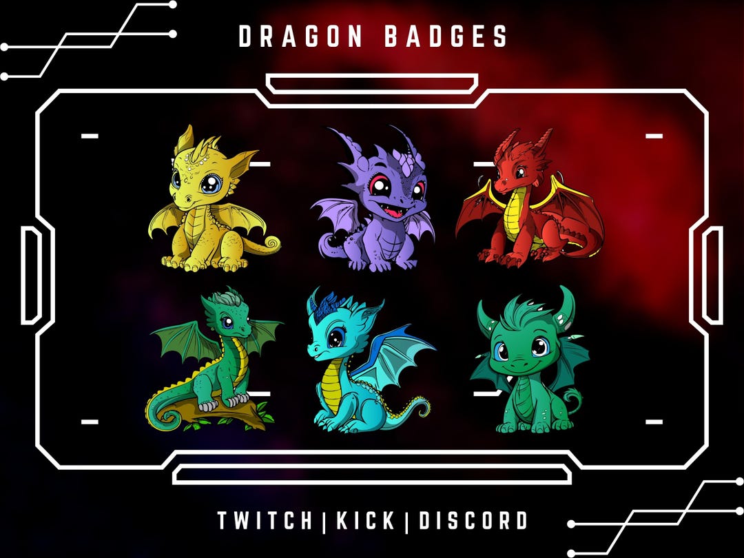 Dragon Sub Badges: Twitch Streamer Badges (digital Download) - Etsy