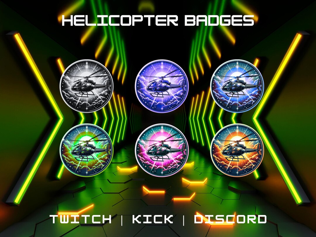 Helicopter Sub Badges for Twitch, Youtube, Discord (digital Download ...