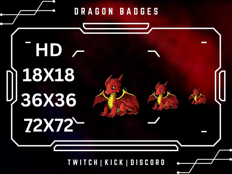 Dragon Sub Badges: Twitch Streamer Badges (digital Download) - Etsy