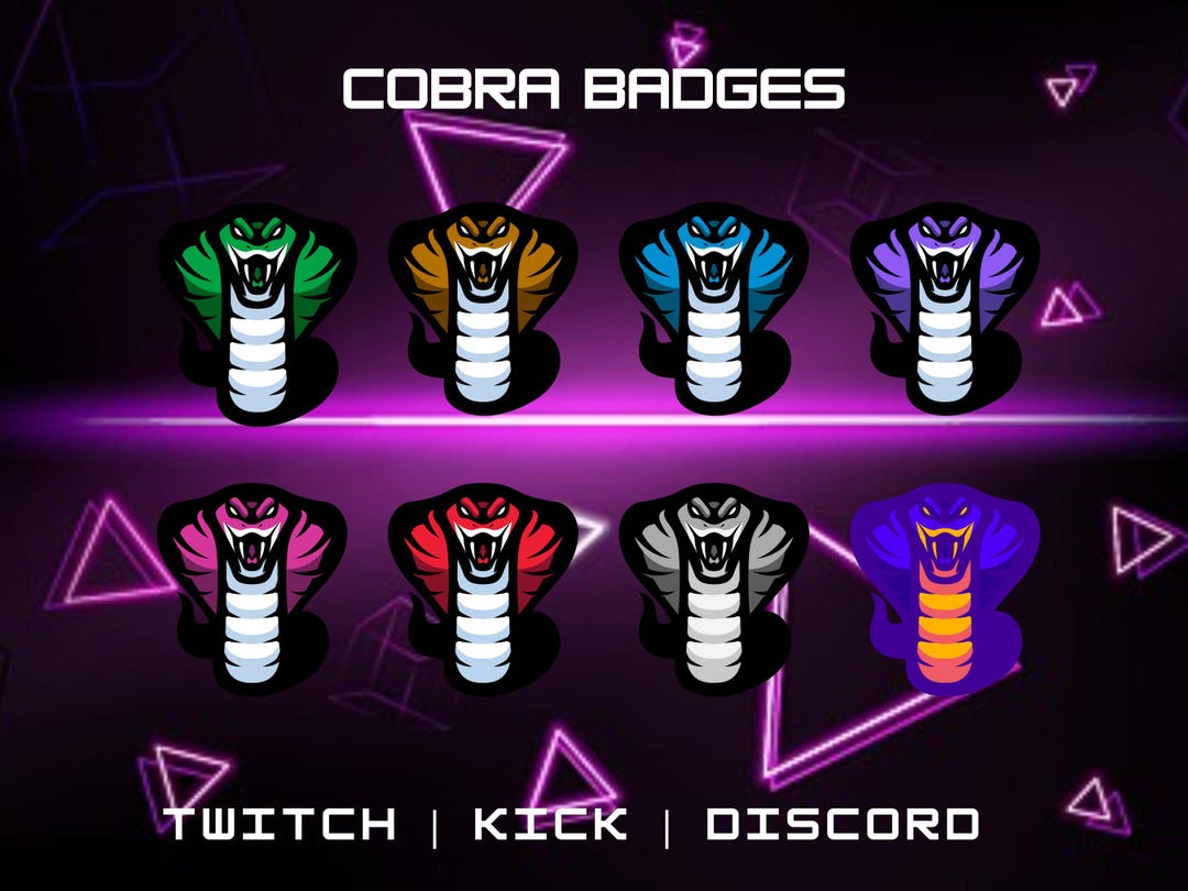 Cobra Badges for Twitch, Youtube, Kick & Discord (digital File) - Etsy