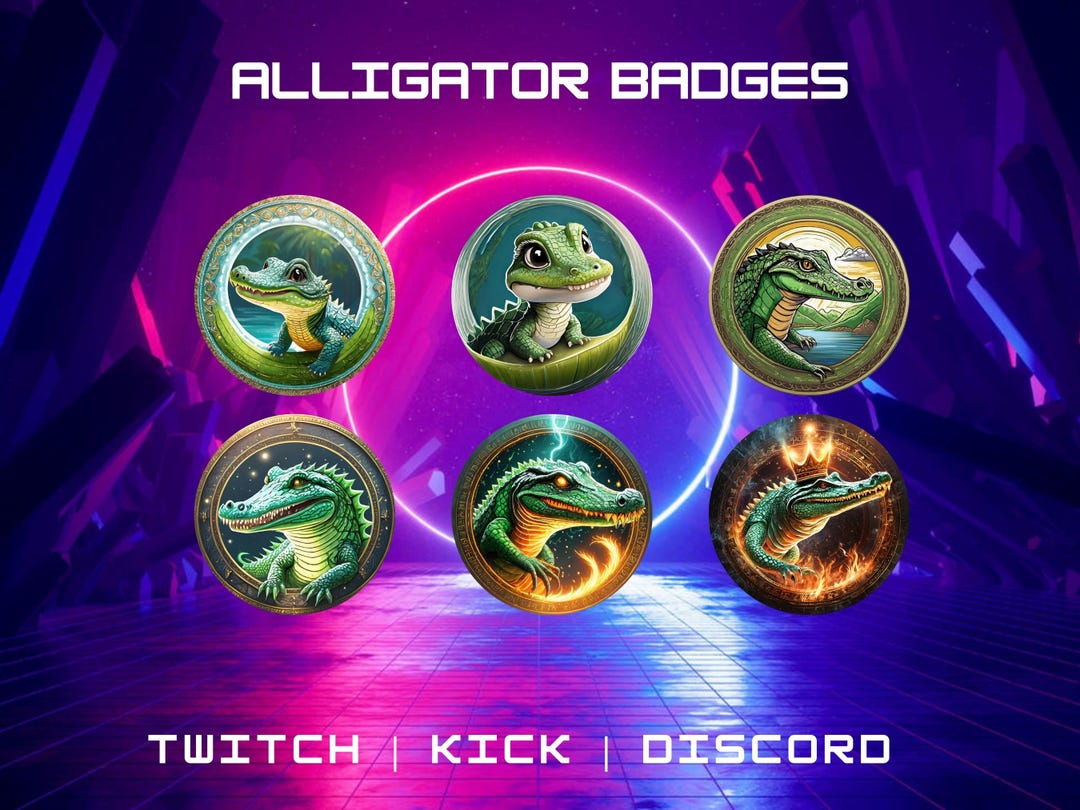 Twitch Sub Badges | Alligator Badges | Instant Download | Stream ...