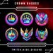 Crown Sub Badges: 6-piece Twitch/kick/discord Set (immediate Upload) - Etsy