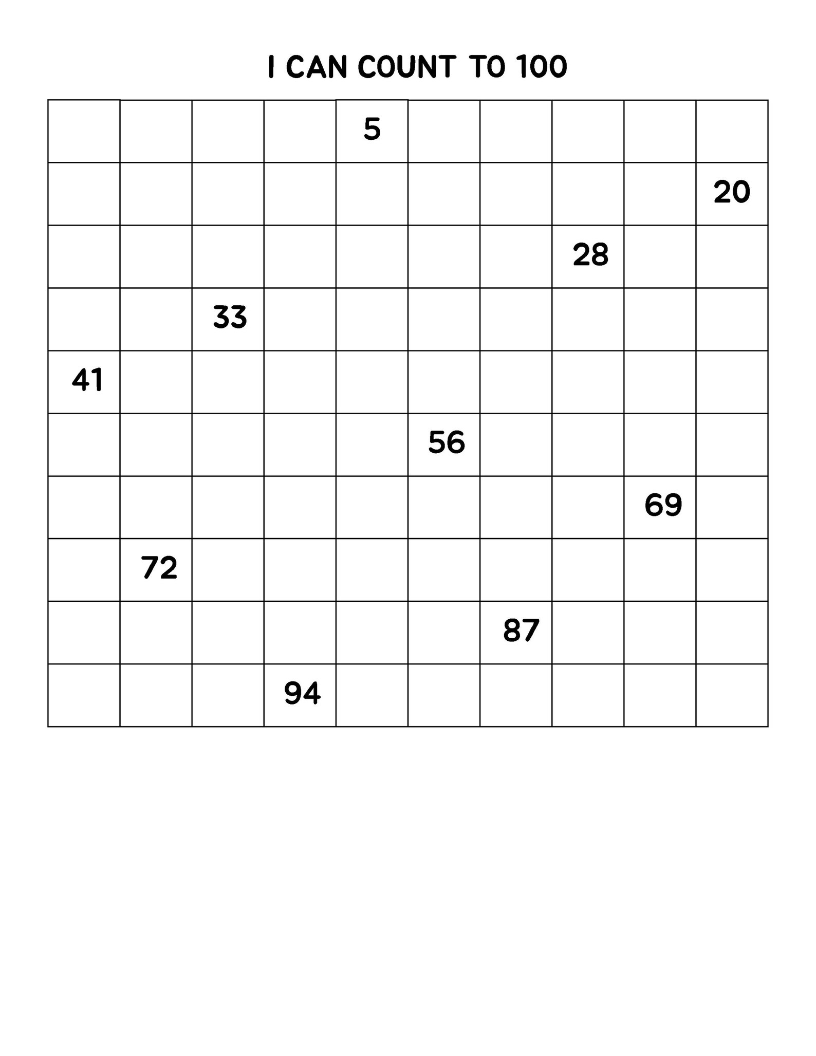 Count to 100 Worksheets - Etsy