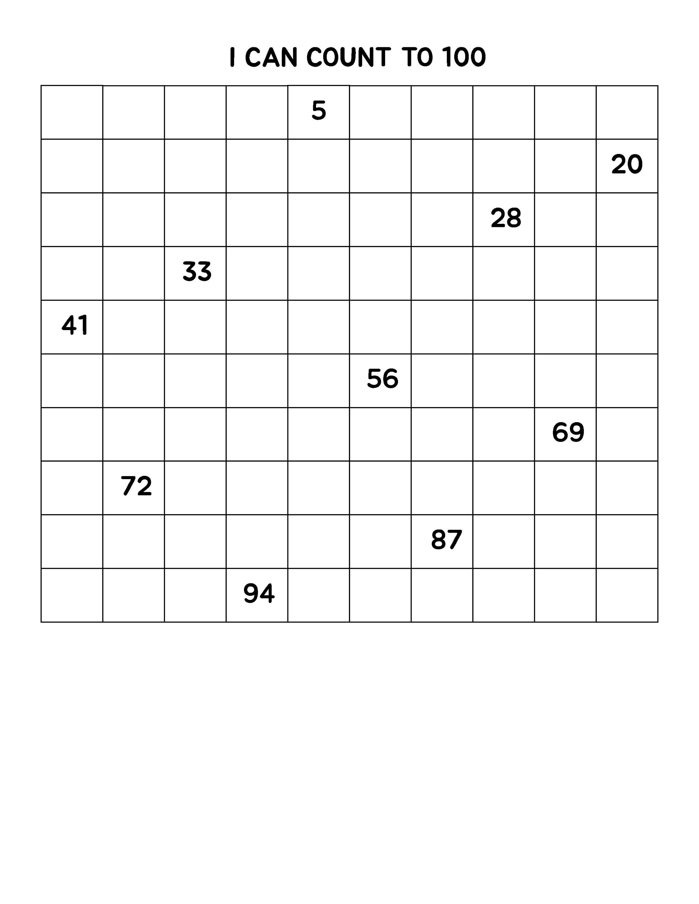 Count to 100 Worksheets - Etsy