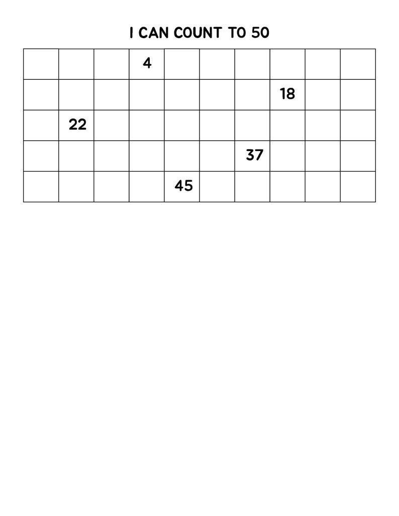 Count to 50 Worksheets - Etsy