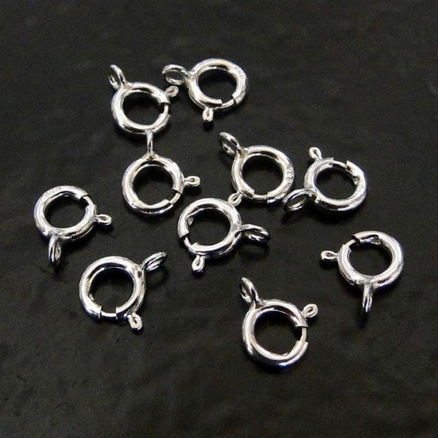 METAL SPRING RINGS: 6mm - 9mm; 120pcs, 200pcs, 1000pcs. Silver Metal ...