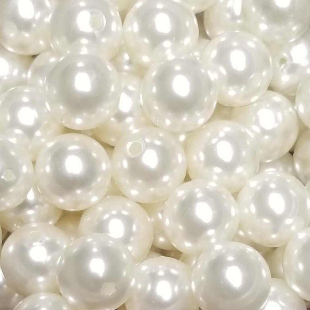 Clearance: 16mm Pearl Beads. 20pcs - 120pcs Four Colors. Round Acrylic ...