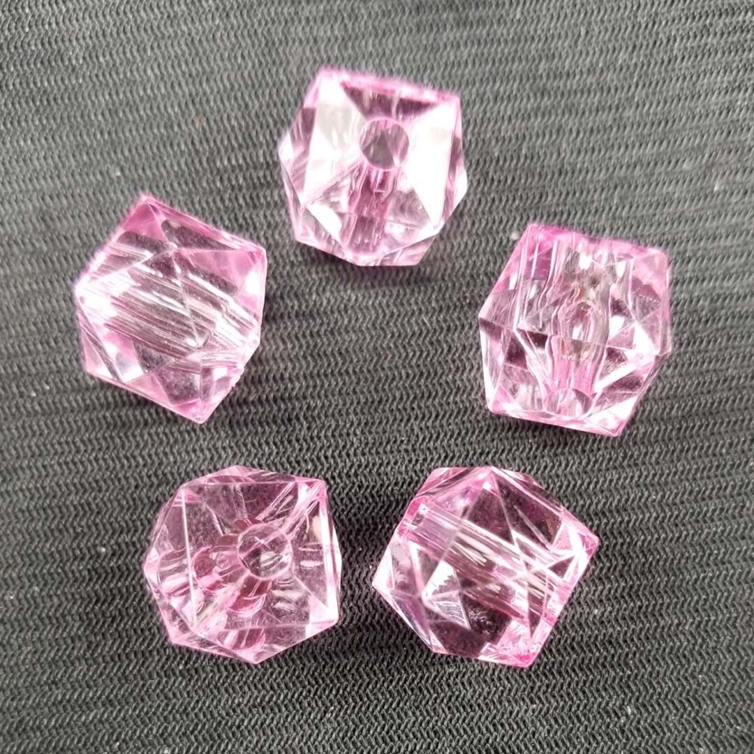 14mm 30pcs Rose Pink CUBE SQUARE Acrylic Plastic TRANSPARENT Wholesale ...