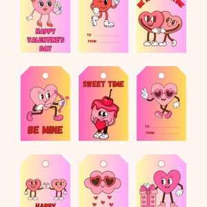 Retro Valentine's Day Gift Tags | Printable Cute and Fun Designs for ...
