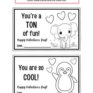 Printable Valentine's Day Coloring Cards for Kids | Fun and Cute Animal ...