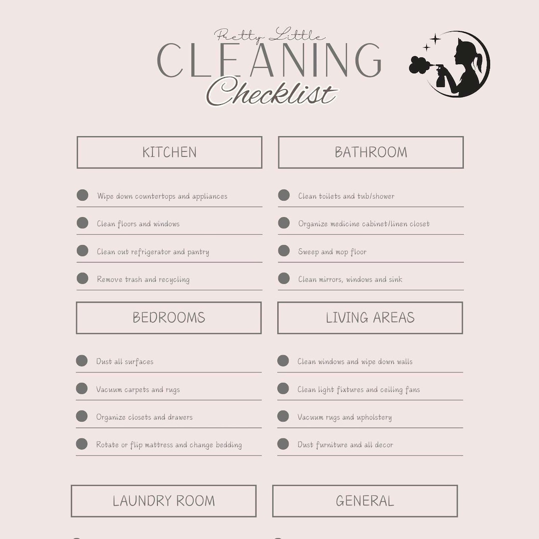 Cleaning Checklist - Etsy